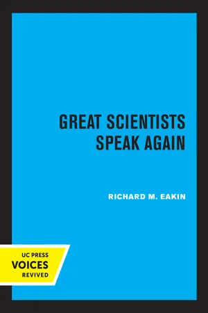 [PDF] Great Scientists Speak Again by Richard M. Eakin | 9780520306295 ...