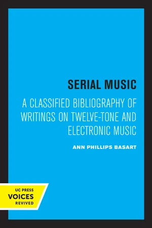 [PDF] Serial Music de Ann Phillips Basart libro electrónico | Perlego