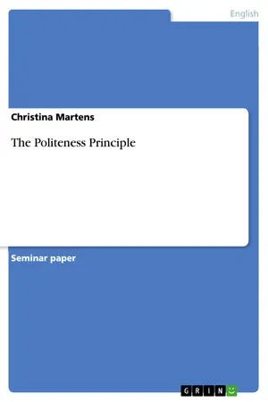 [PDF] The Politeness Principle by Christina Martens | 9783638117517