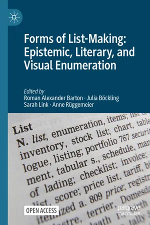 [PDF] Forms of List-Making: Epistemic, Literary, and Visual Enumeration ...
