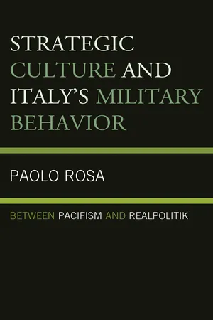 [PDF] Strategic Culture and Italy's Military Behavior by Paolo Rosa ...