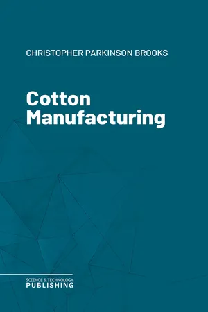 [PDF] Cotton Manufacturing by Brooks | 9782528115640