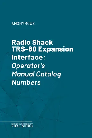 [PDF] Radio Shack TRS-80 Expansion Interface by Anonymous | 9782528105115