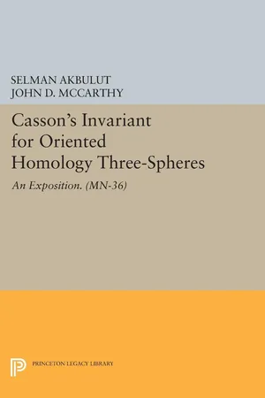[PDF] Casson's Invariant for Oriented Homology Three-Spheres by Selman ...